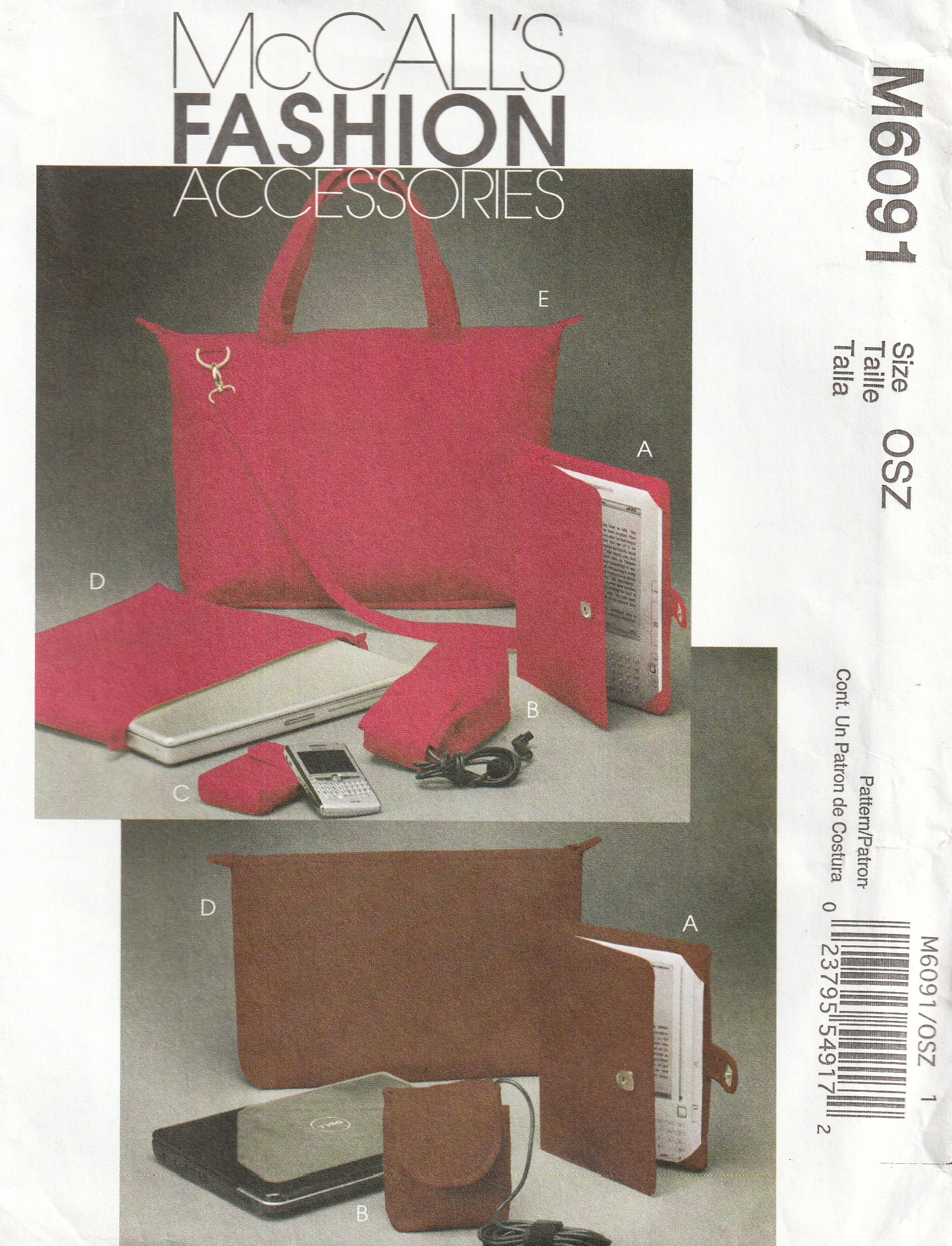 McCall's 8705 Womens Large Tote & Carry On Bag 1990s Vintage Paper ...