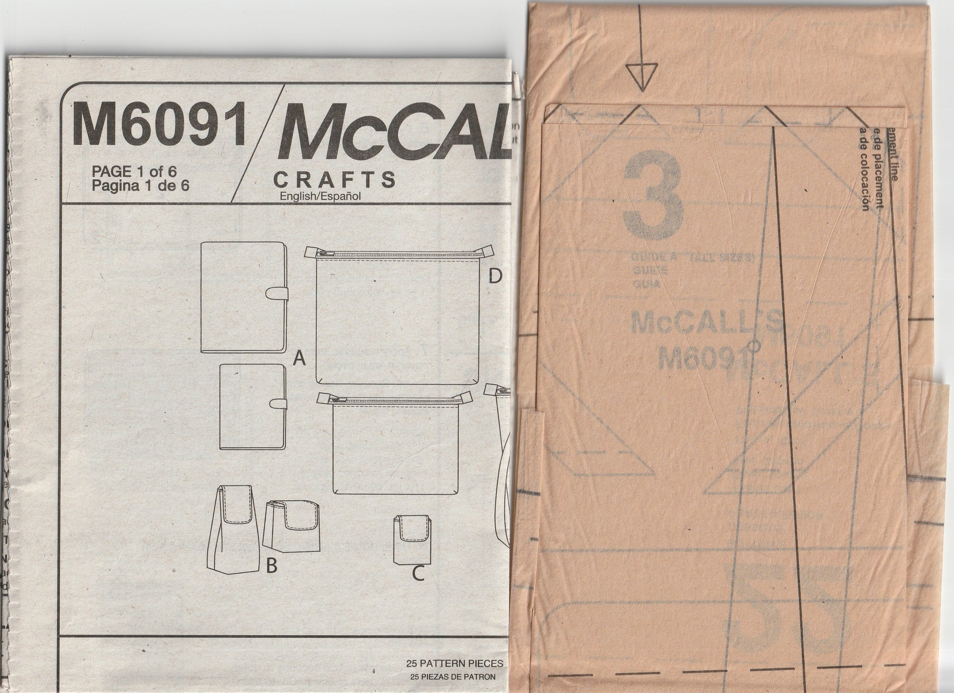 McCall's 8705 Womens Large Tote & Carry On Bag 1990s Vintage Paper ...