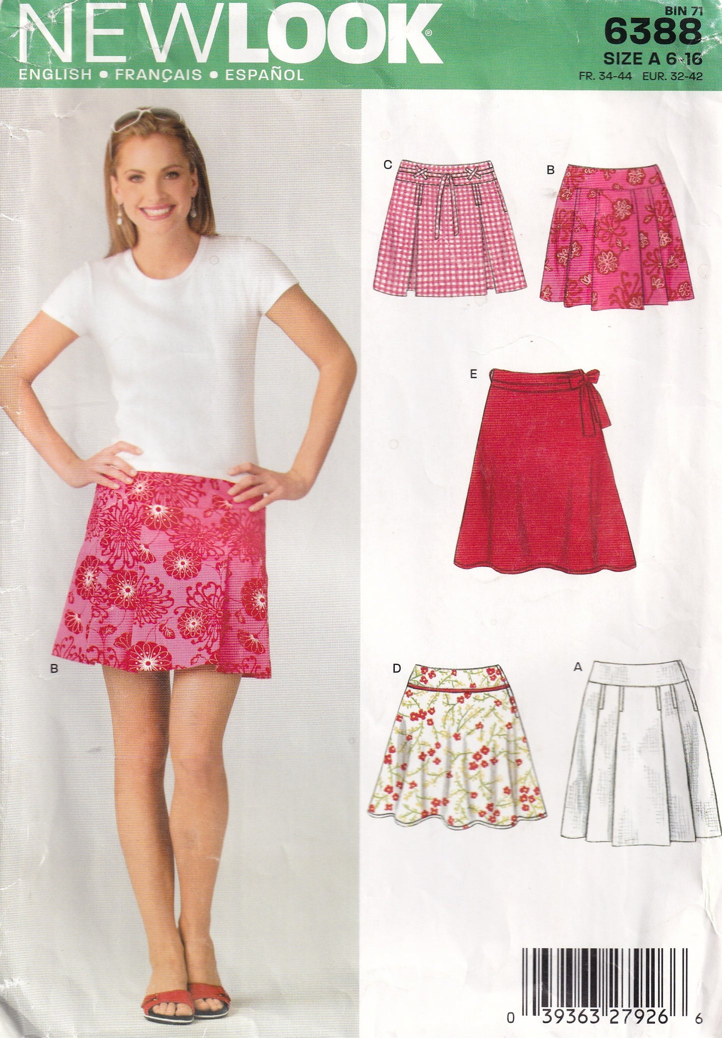 New Look 6388 Womens Hipster Skirts Out Of Print Sewing Pattern Size 6 ...