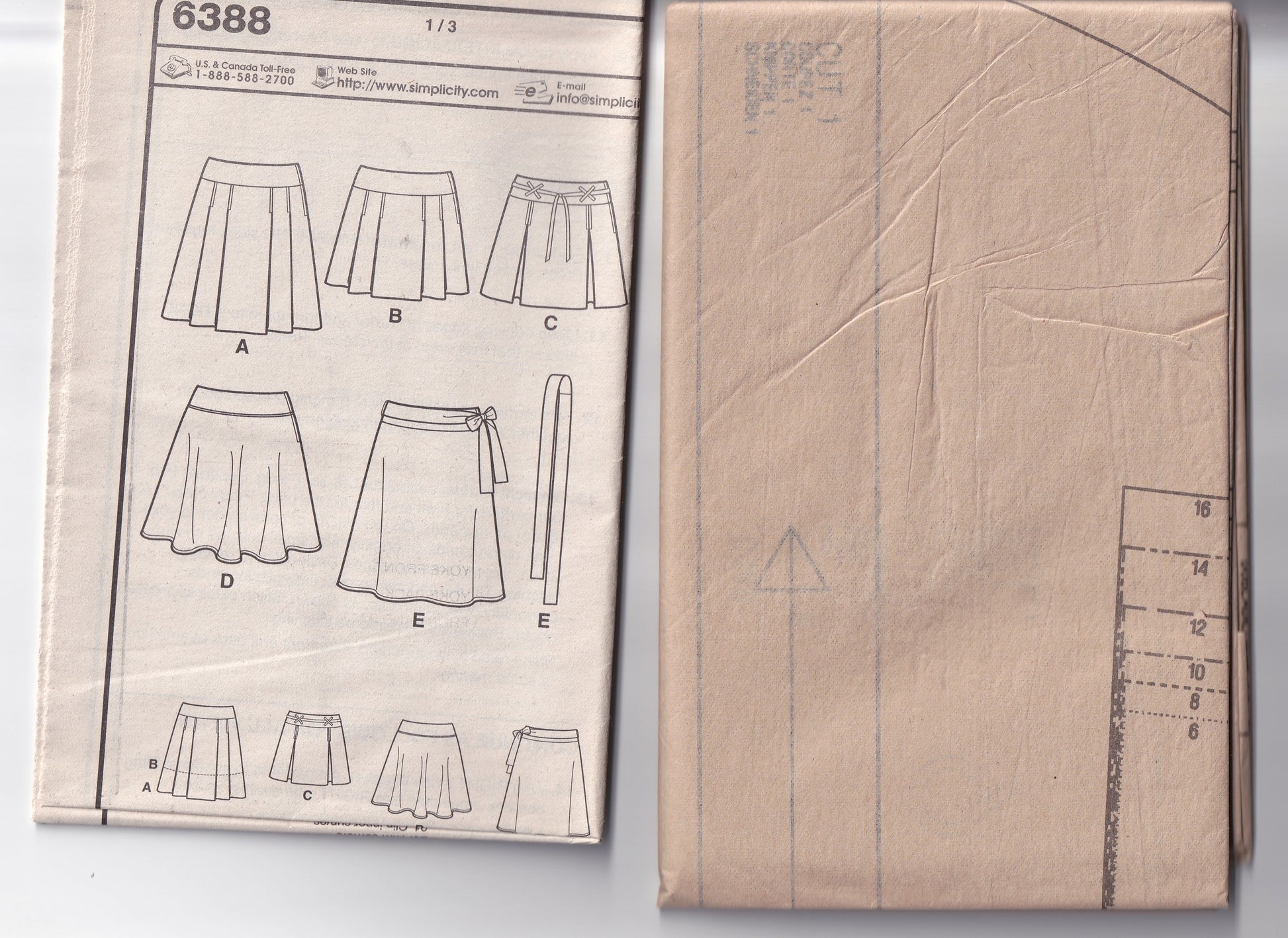 New Look 6388 Womens Hipster Skirts Out Of Print Sewing Pattern Size 6 ...