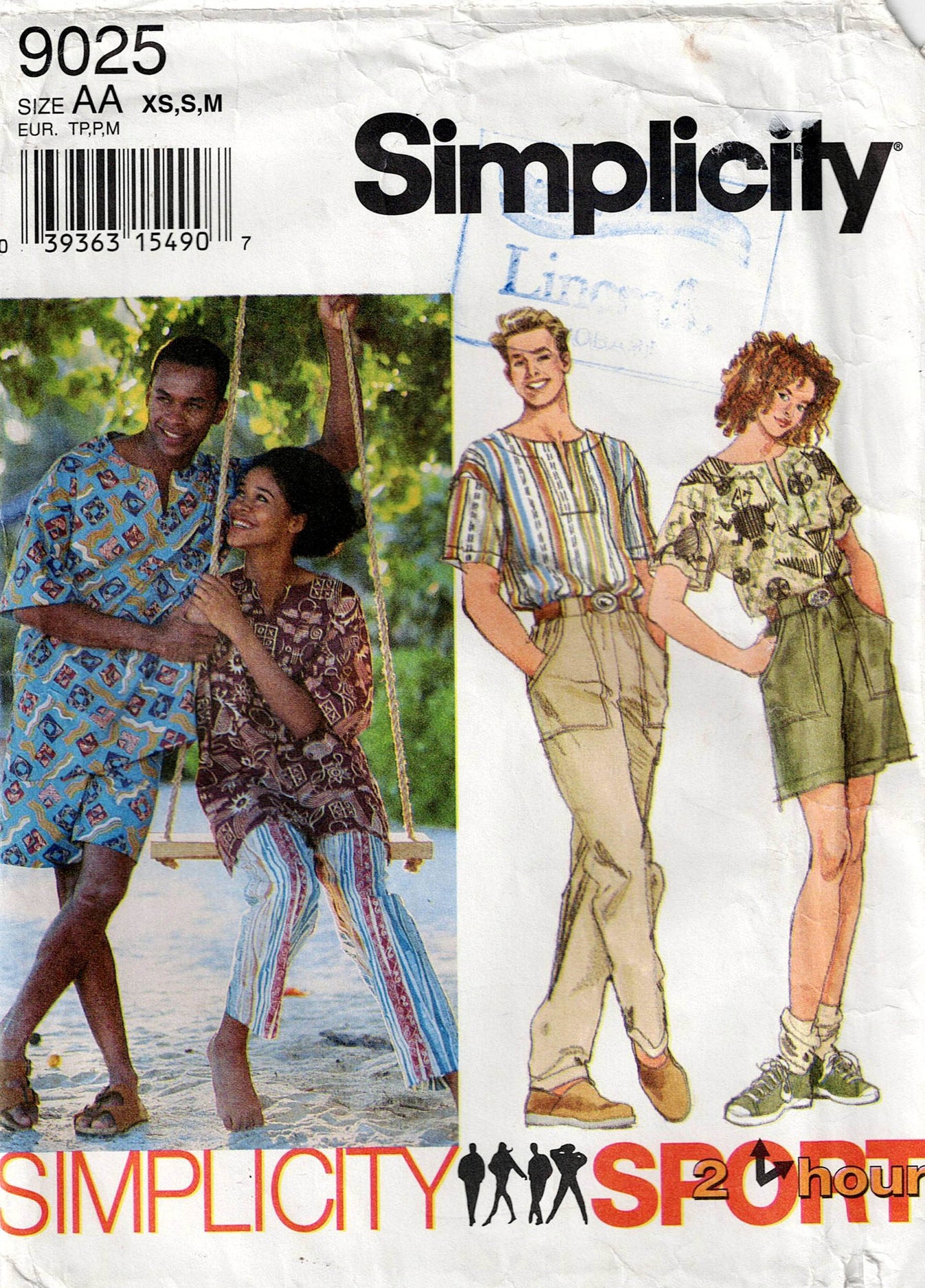 Simplicity 9025 Womens Mens Teen UNISEX Caftan Top & Cargo Shorts or P ...
