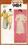 Simplicity 9484 Womens Lined Jacket Blouse & Skirt 1980s Vintage Sewin