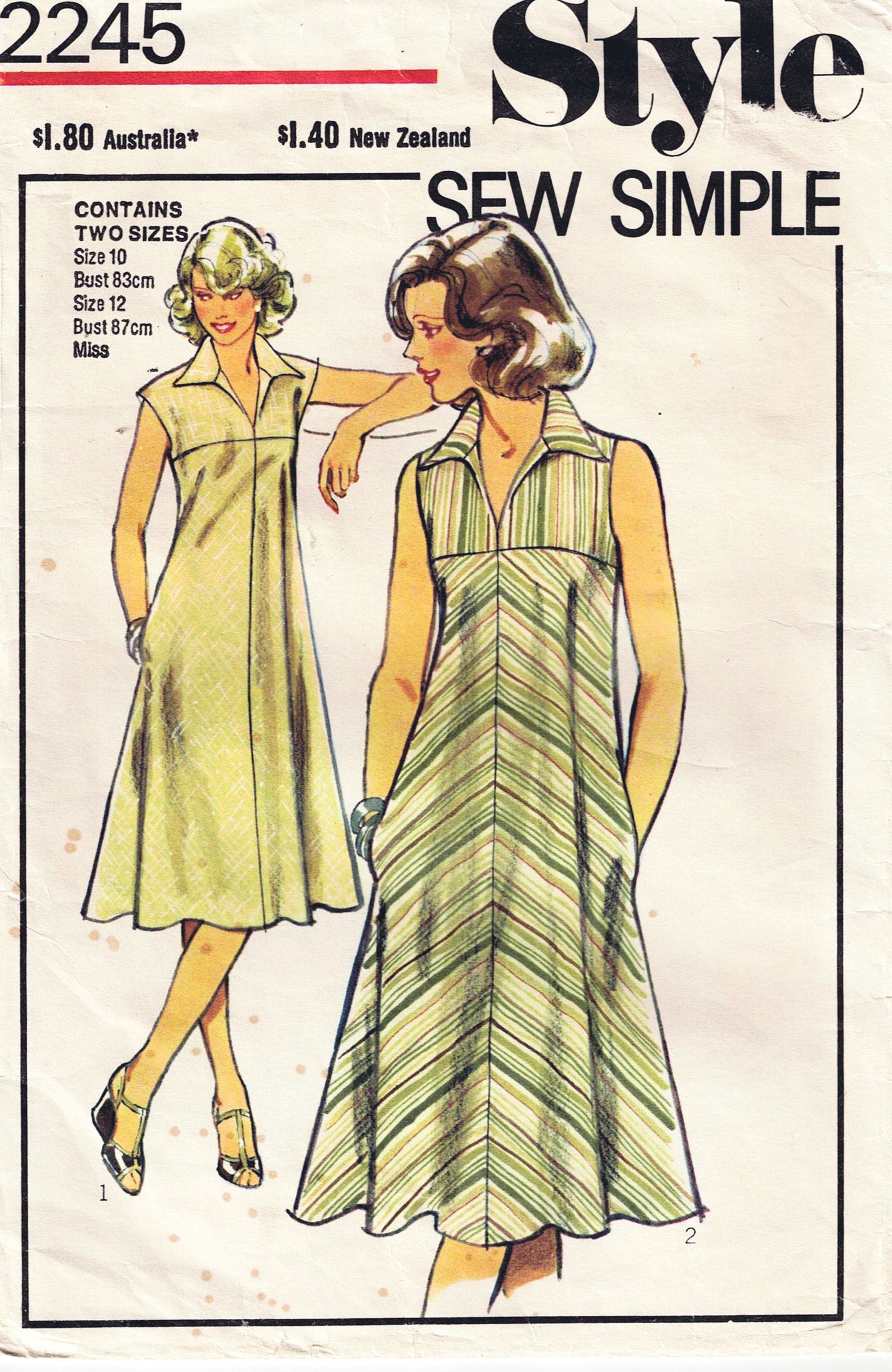 Style 2245 Womens EASY Yoked Tent Dress with Wide Collar & Pockets 197 ...