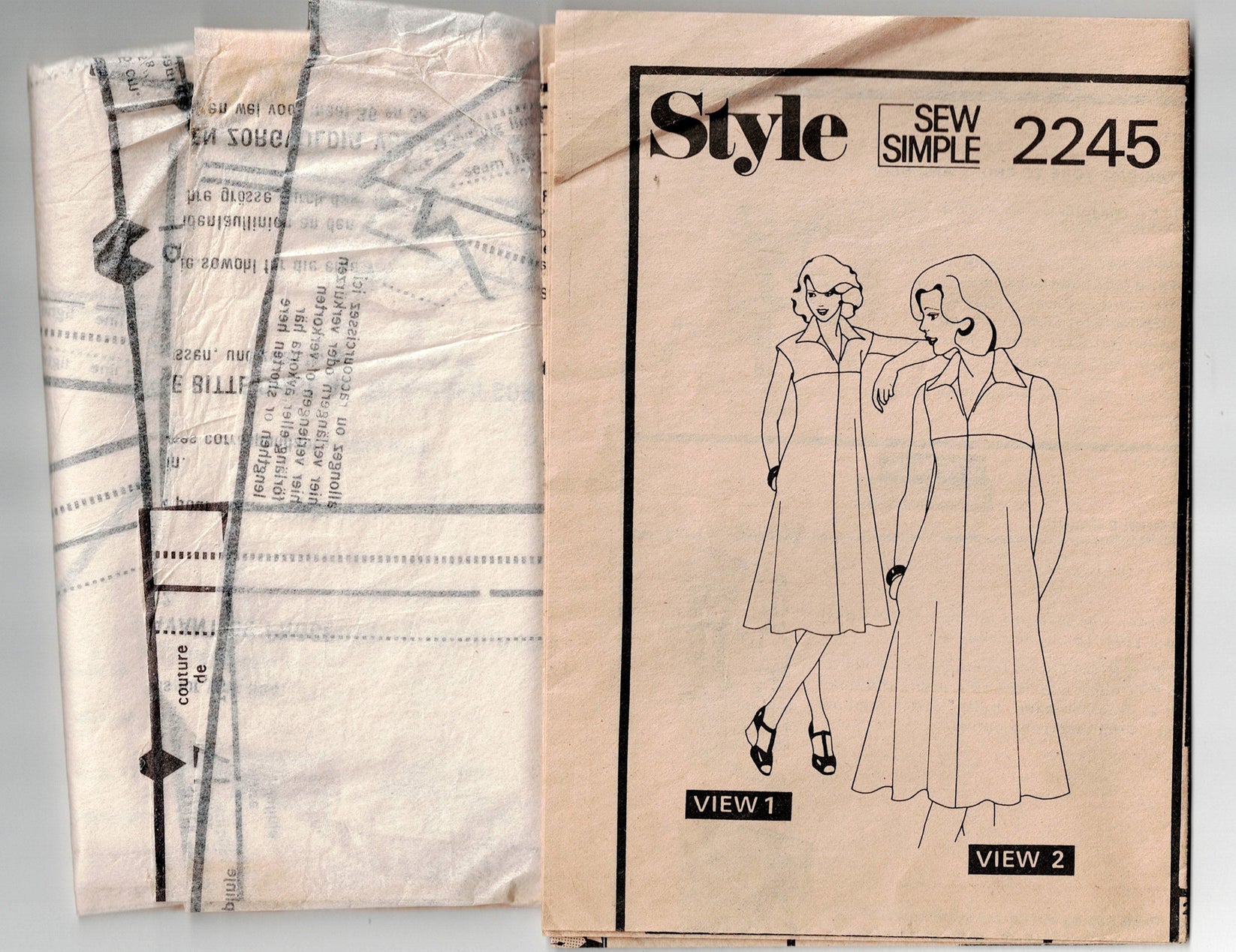 Style 2245 Womens EASY Yoked Tent Dress with Wide Collar & Pockets 197 ...