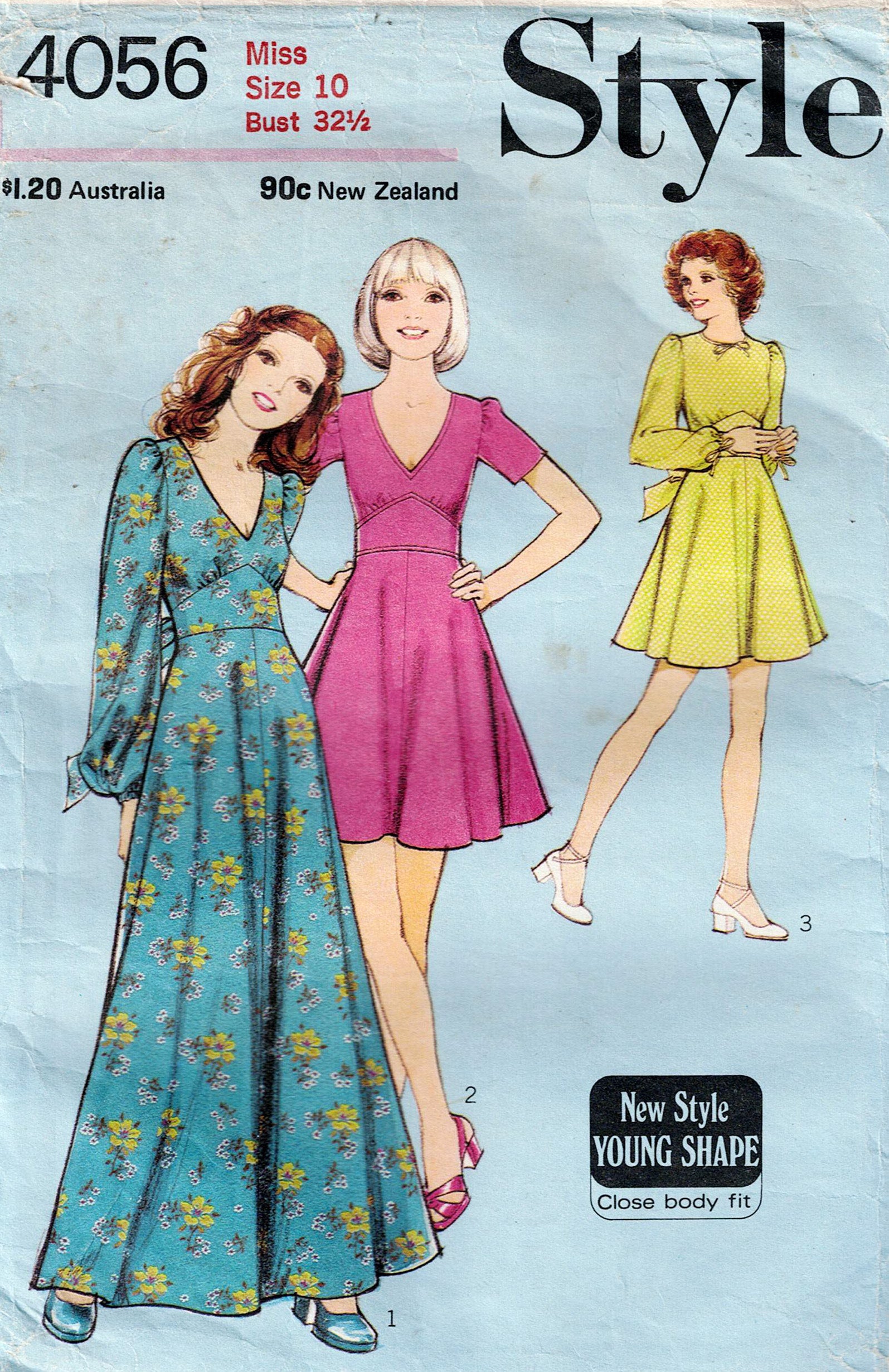 Style 4056 Womens Full Sleeved Midriff Band Sundress or Maxi Dress 197 ...