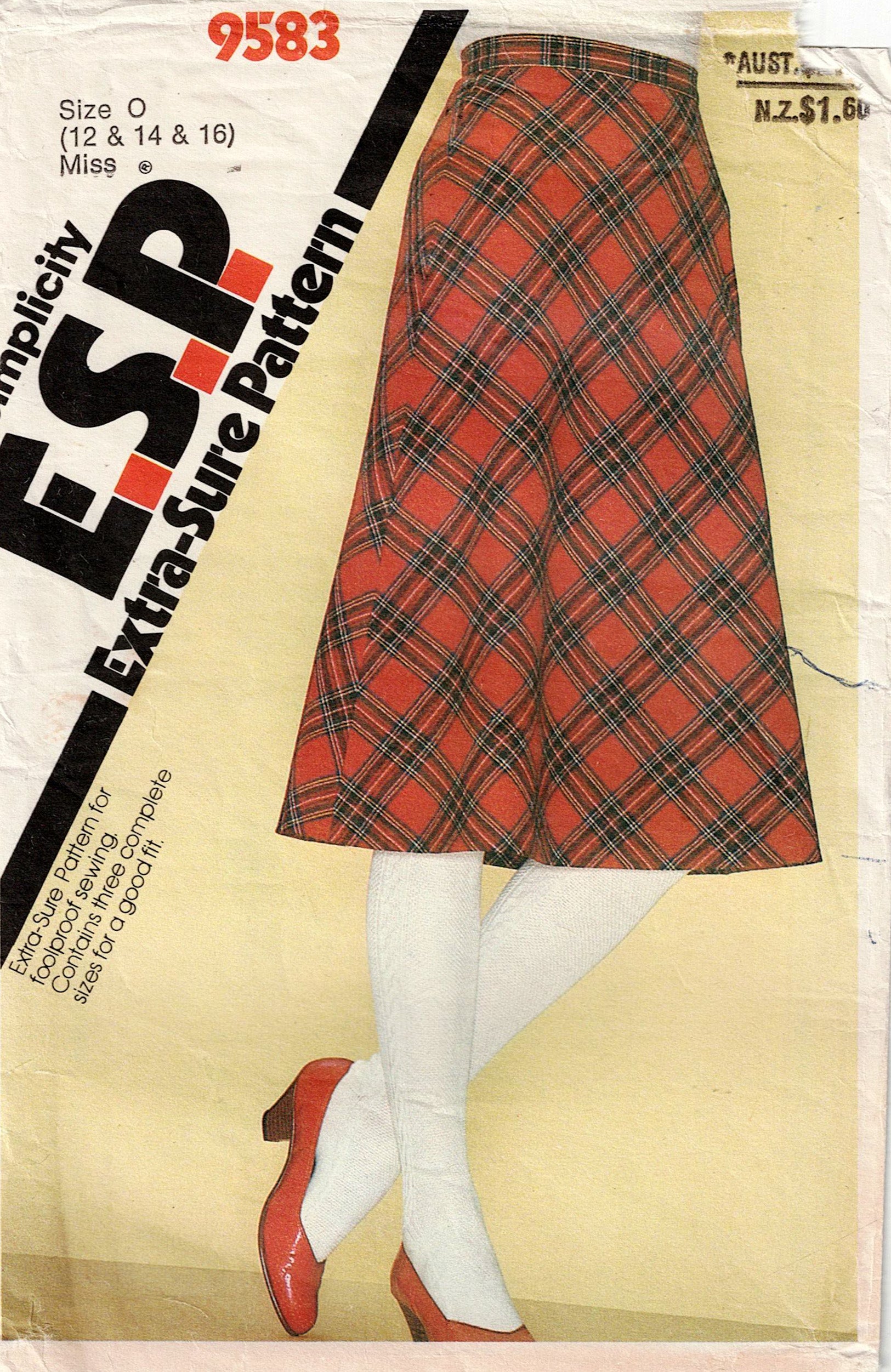 Simplicity 9583 Womens Classic A Line Bias Cut Skirt 1980s Vintage Sew ...