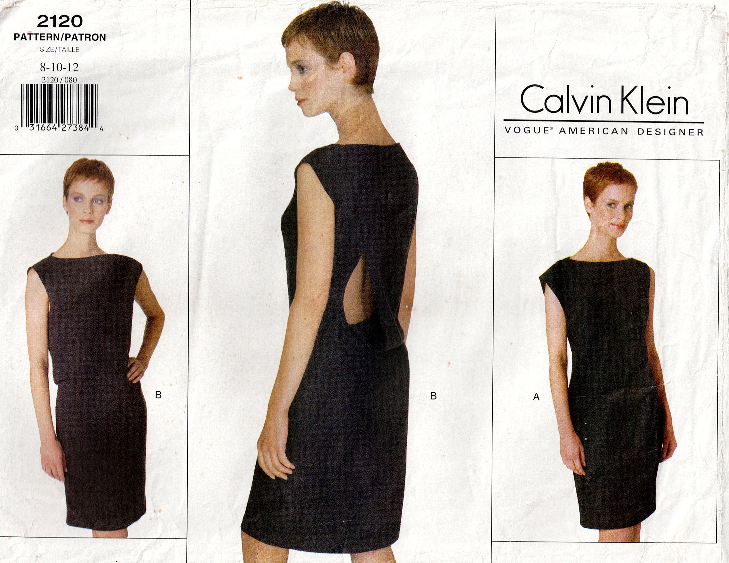 Vogue American Designer 2120 CALVIN KLEIN Womens Asymmetric Open Back ...