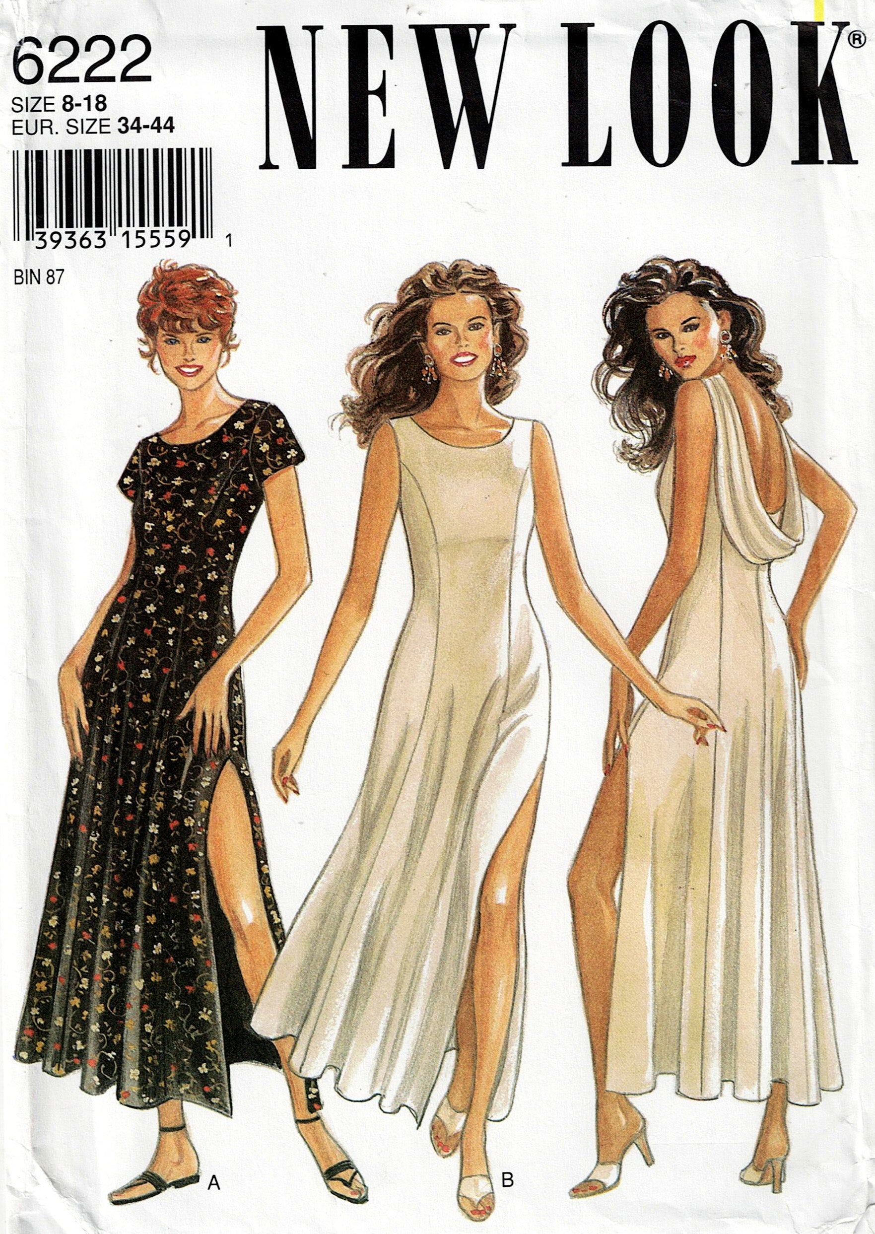 New Look 6222 Womens Princess Cut Evening Dress with Low Back Drape 19 ...