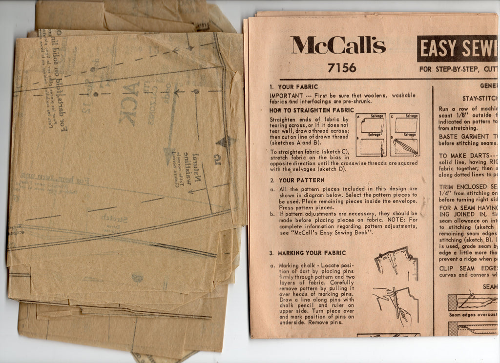 McCall's 7156 Teen Girl's Summer Shift Dress Top & Shorts 1960s Vintag