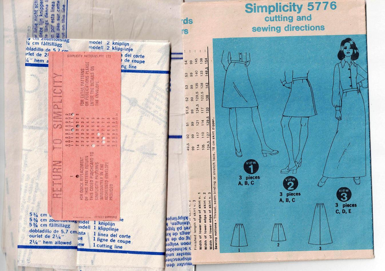 Simplicity 5776 Womens JIFFY Skirts & Maxi 1970s Vintage Sewing Patter ...