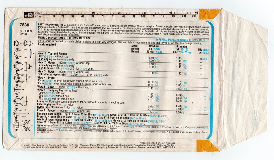 Simplicity 7830 Baby Layette Sleeping Bag Gown Dress Panties Top & Fee ...