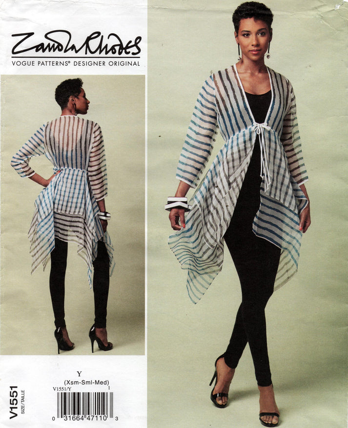 Vogue Designer Original V1551 ZANDRA RHODES Layered Sheer Beach Cover ...